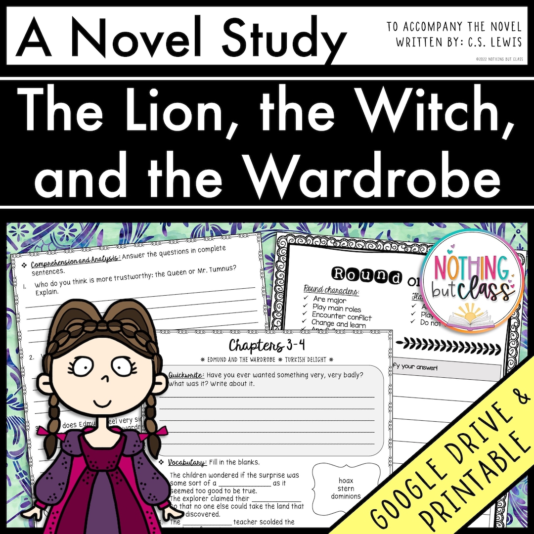 The Lion, the Witch and the Wardrobe Novel Study Unit | Literature ...