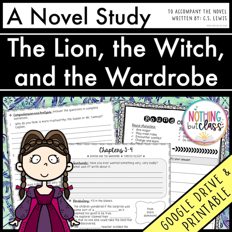 The Lion, the Witch and the Wardrobe Novel Study Unit | Literature ...