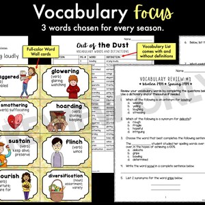 Out of the Dust Novel Study Unit | Literature Guide | Comprehension ...