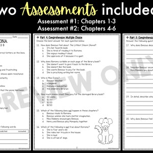 Beezus and Ramona Novel Study Unit | Literature Guide | Comprehension ...