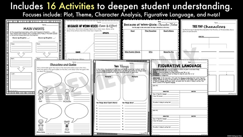 Because of Winn-dixie | Reading Response Activities and Projects ...