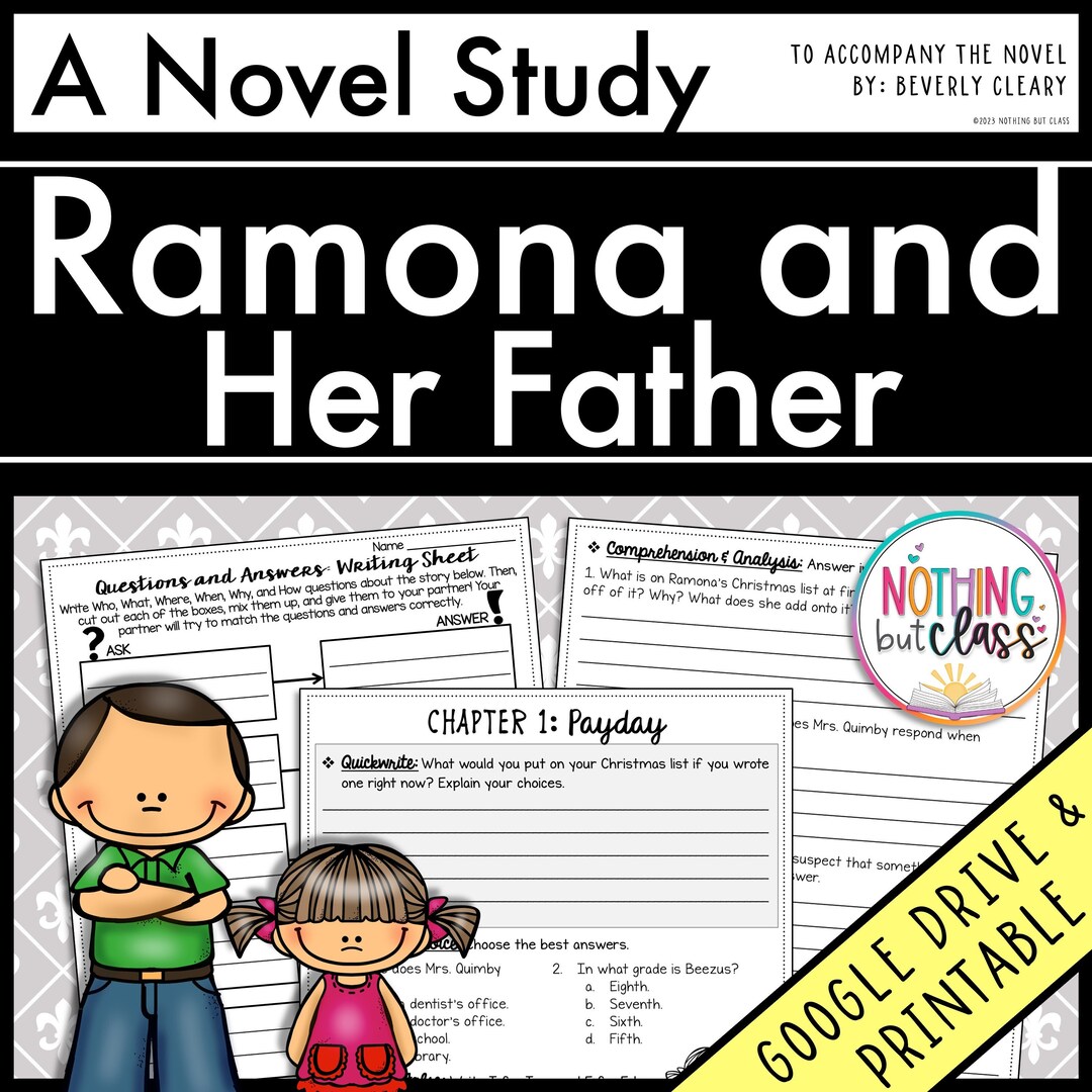 Ramona and Her Father Novel Study Unit | Literature Guide ...