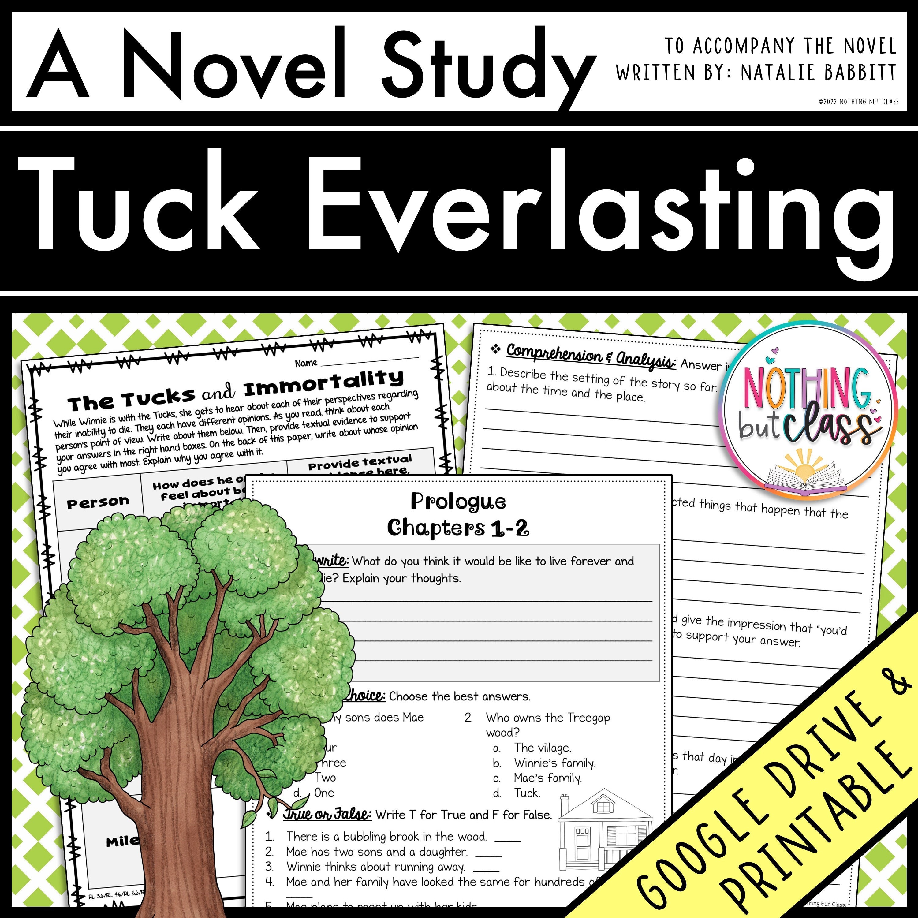 Tuck Everlasting Novel Study Unit | Literature Guide | Comprehension ...