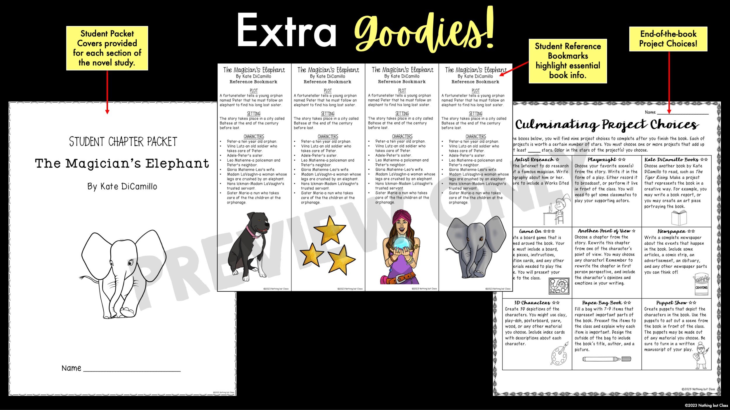 The Magician's Elephant Novel Study Unit Literature Guide Comprehension ...