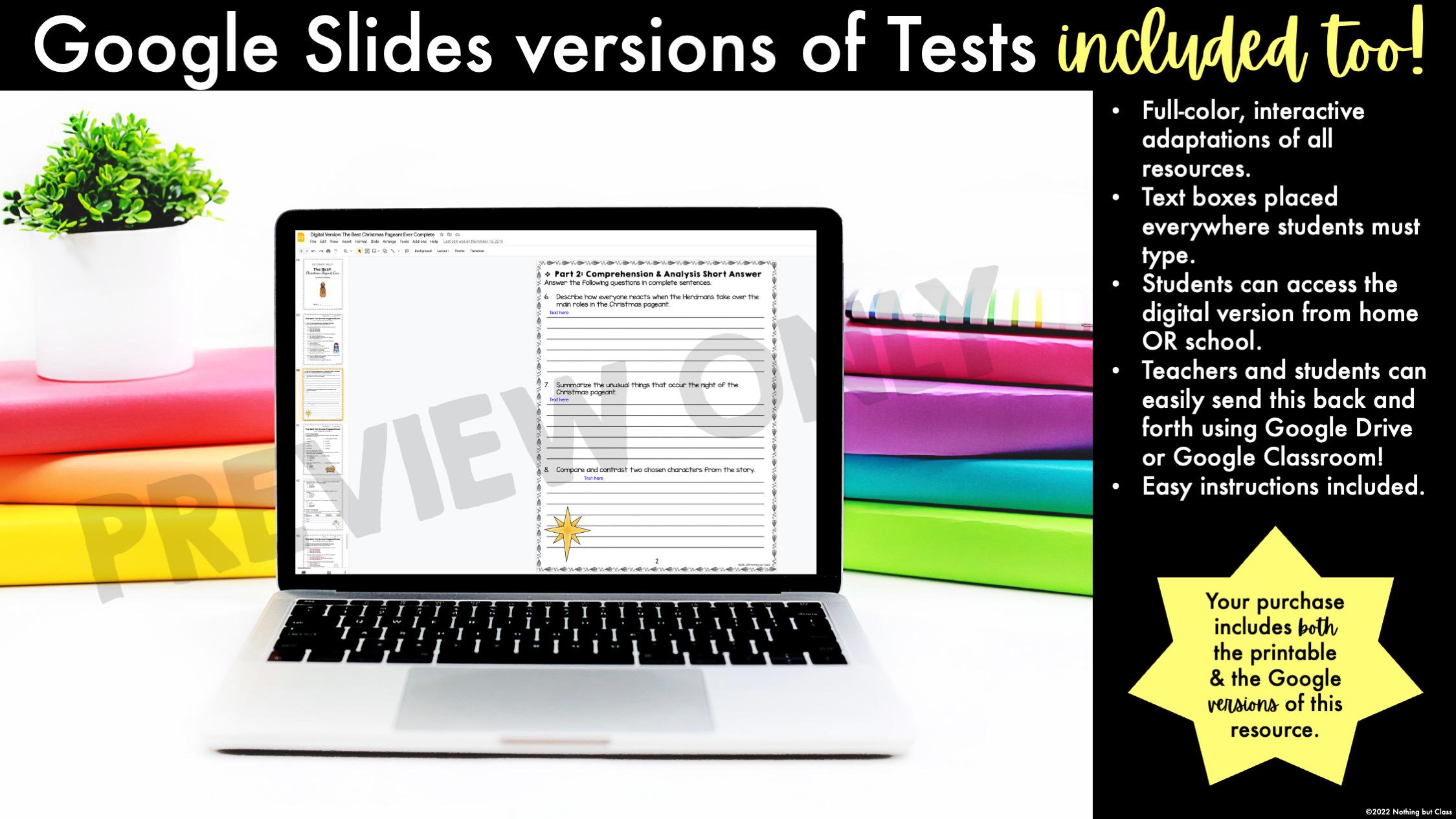 The Best Christmas Pageant Ever Tests | Quizzes | Assessments for Novel ...
