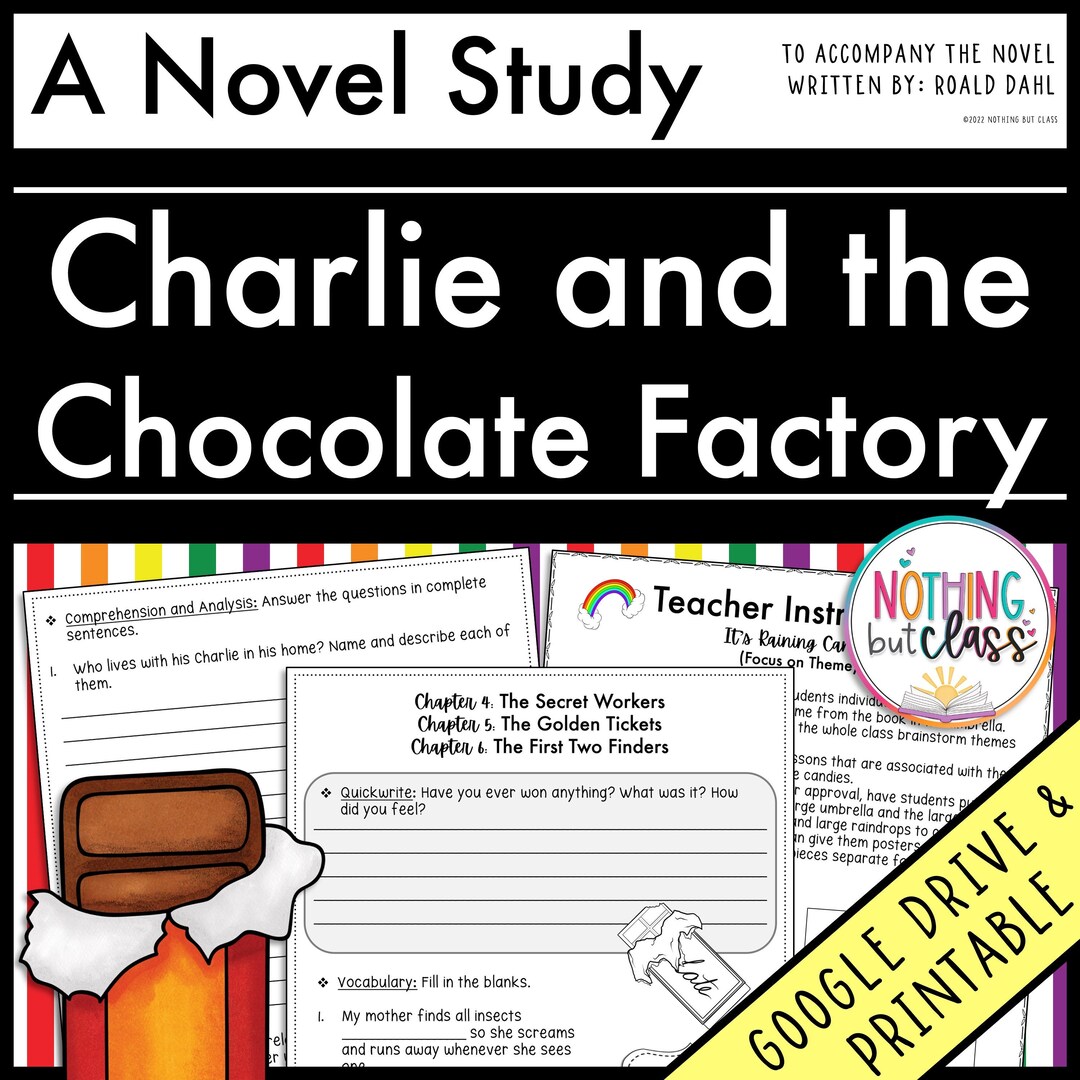 Charlie and the Chocolate Factory Novel Study Unit | Literature Guide ...