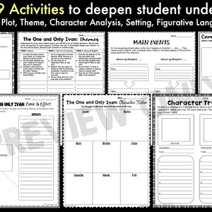 The One and Only Ivan Novel Study Unit | Literature Guide ...