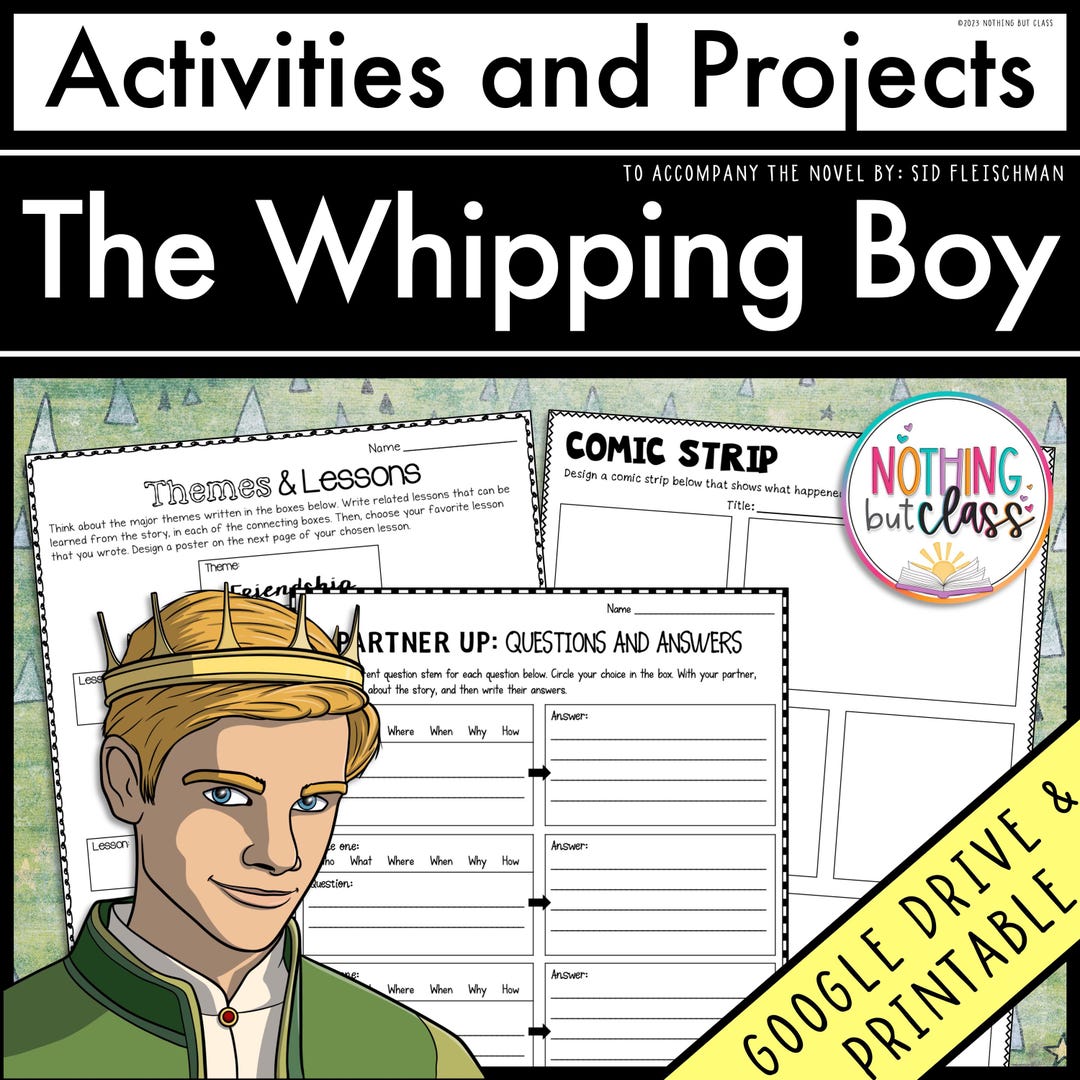 The Whipping Boy | Reading Response Activities and Projects | Guided ...