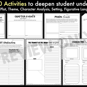 The Trumpet of the Swan Novel Study Unit | Literature Guide ...