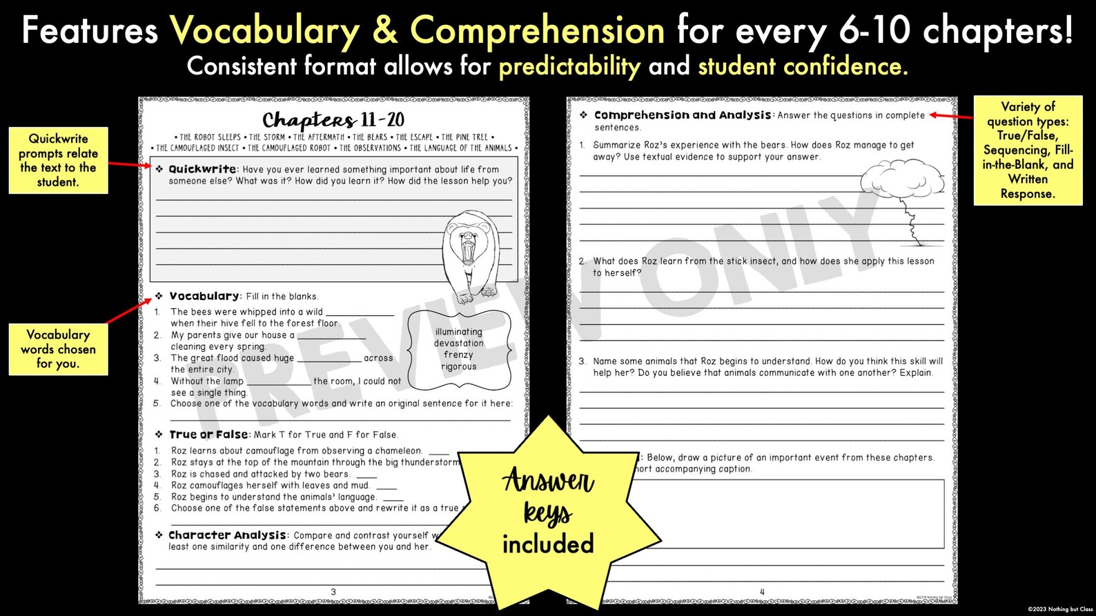 The Wild Robot Novel Study Unit | Literature Guide | Comprehension ...
