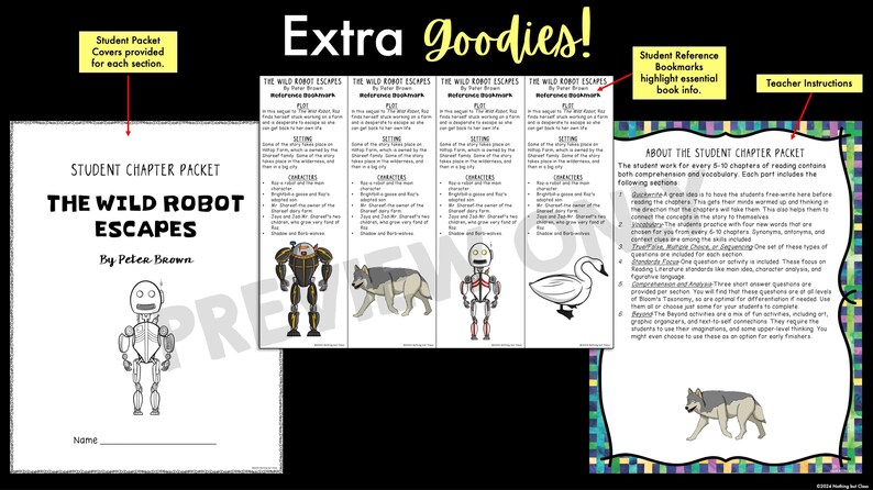 The Wild Robot Escapes | Comprehension and Vocabulary by Chapter ...