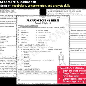 Al Capone Does My Shirts Tests | Quizzes | Assessments - Etsy