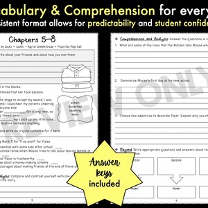 Al Capone Does My Shirts | Comprehension and Vocabulary by Chapter ...