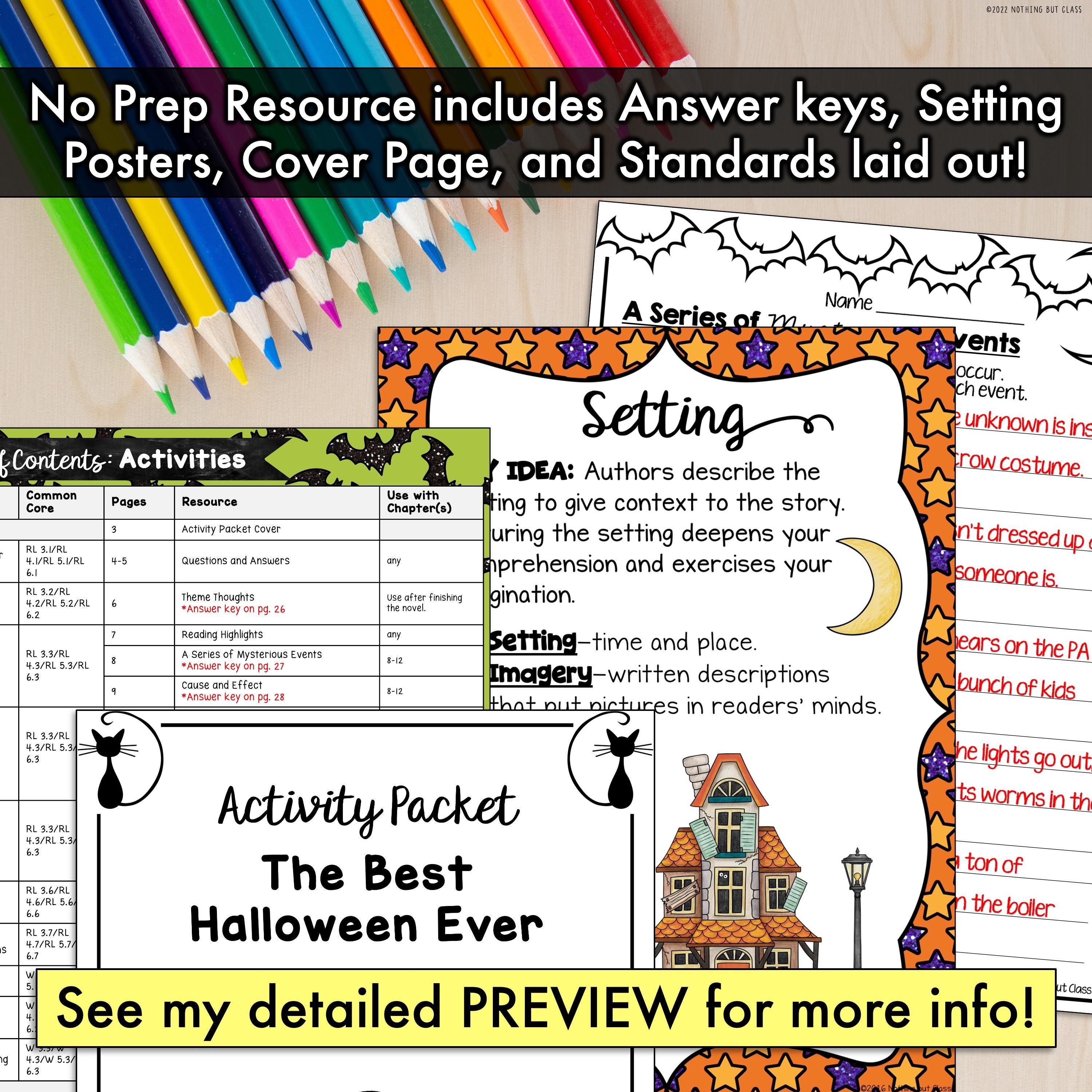 The Best Halloween Ever | Reading Response Activities and Projects ...