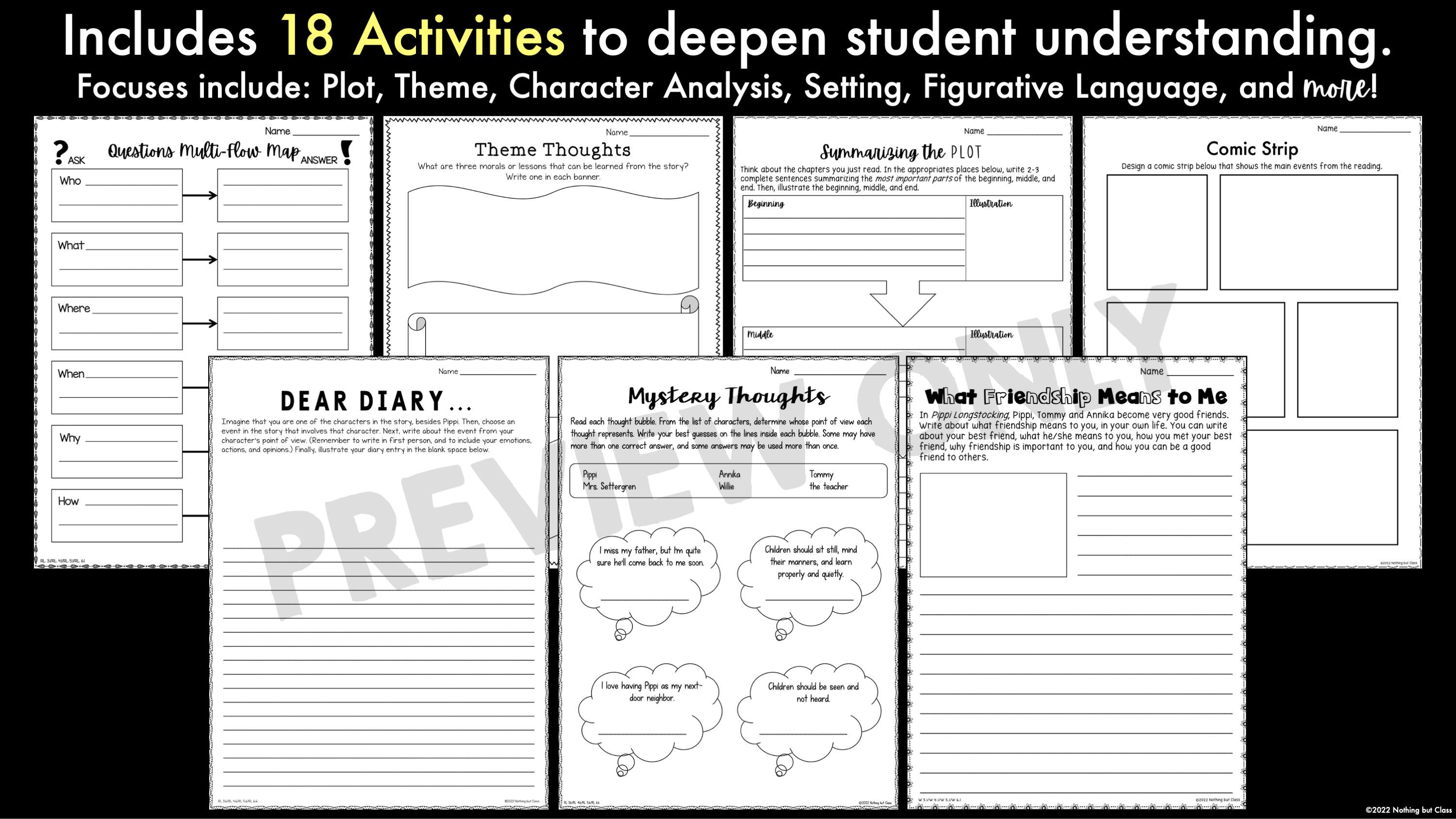 Pippi Longstocking | Reading Response Activities and Projects ...