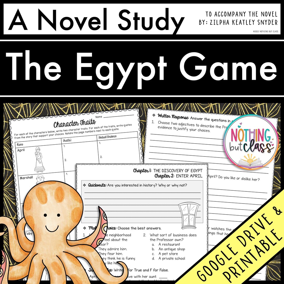 The Egypt Game Novel Study Unit | Literature Guide | Comprehension ...