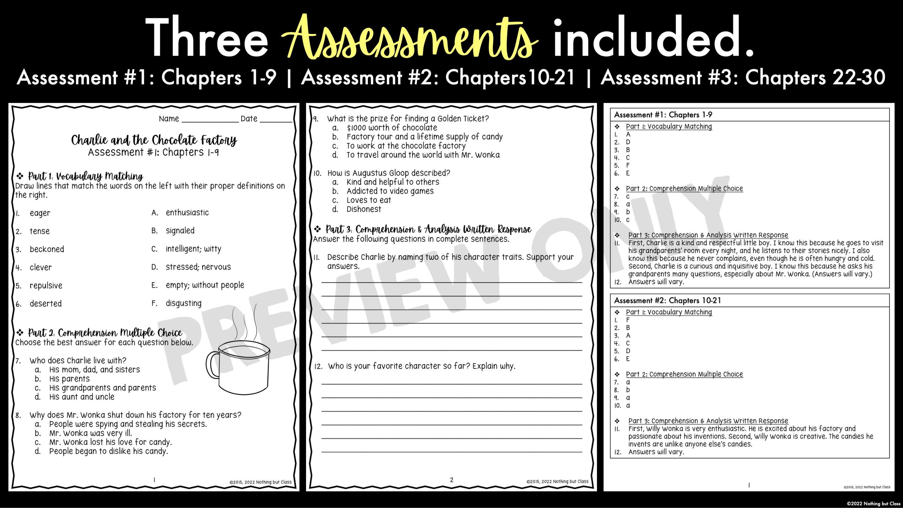 Charlie and the Chocolate Factory Novel Study Unit | Literature Guide ...
