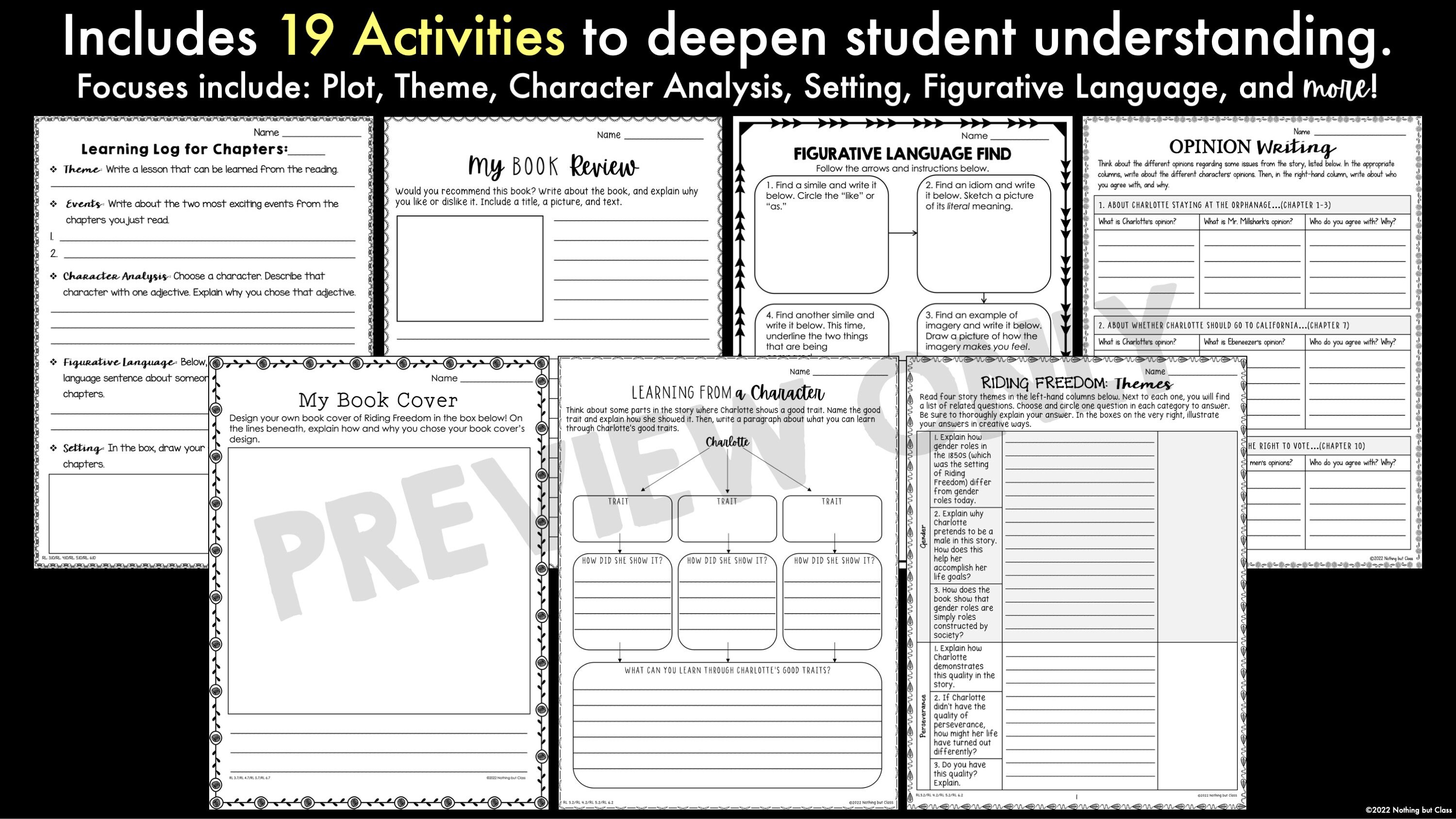 Riding Freedom Novel Study Unit | Literature Guide | Comprehension ...