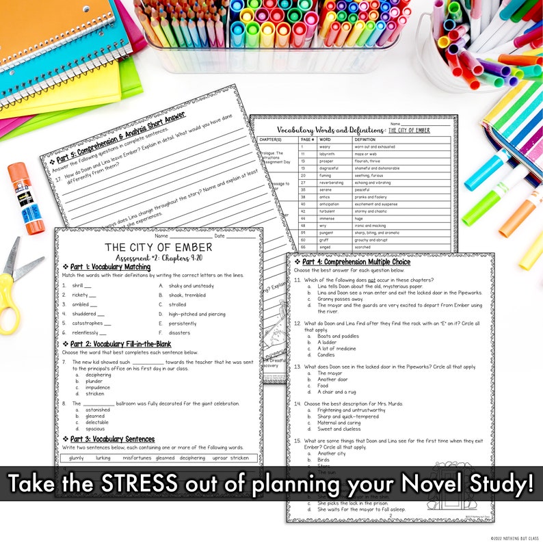 The City of Ember - Tests | Quizzes | Assessments - Printables for ...