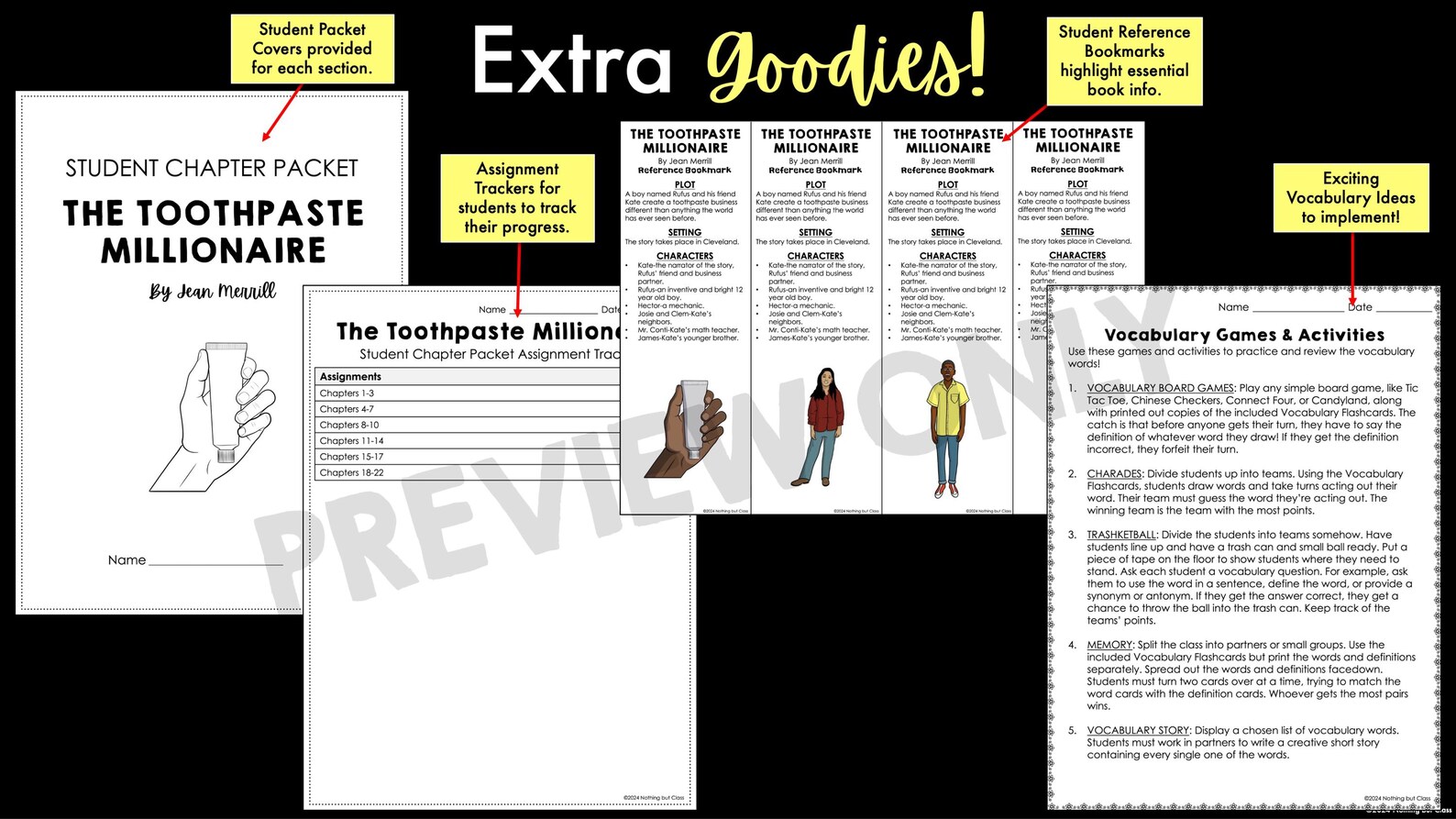 The Toothpaste Millionaire | Comprehension and Vocabulary by Chapter ...