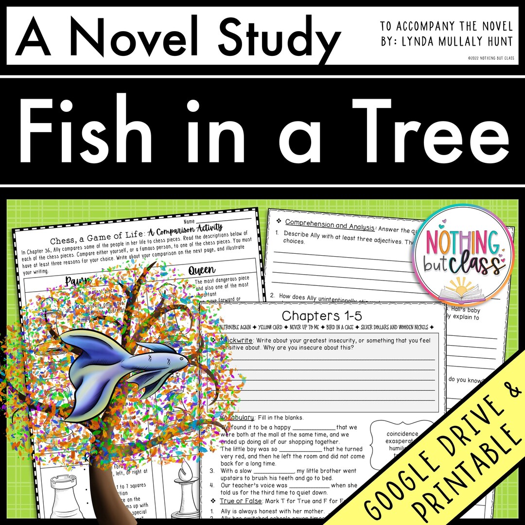 Fish in a Tree Novel Study Unit Literature Guide Comprehension ...