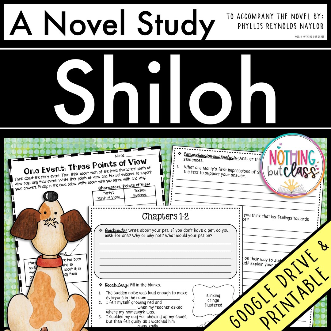 Shiloh Novel Study Unit | Literature Guide | Comprehension Worksheets ...