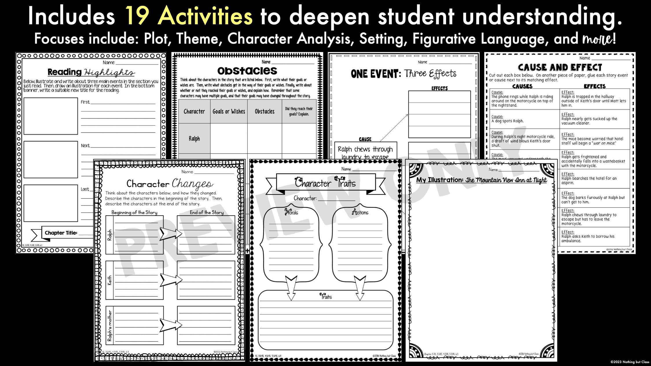 The Mouse and the Motorcycle Novel Study Unit | Literature Guide ...