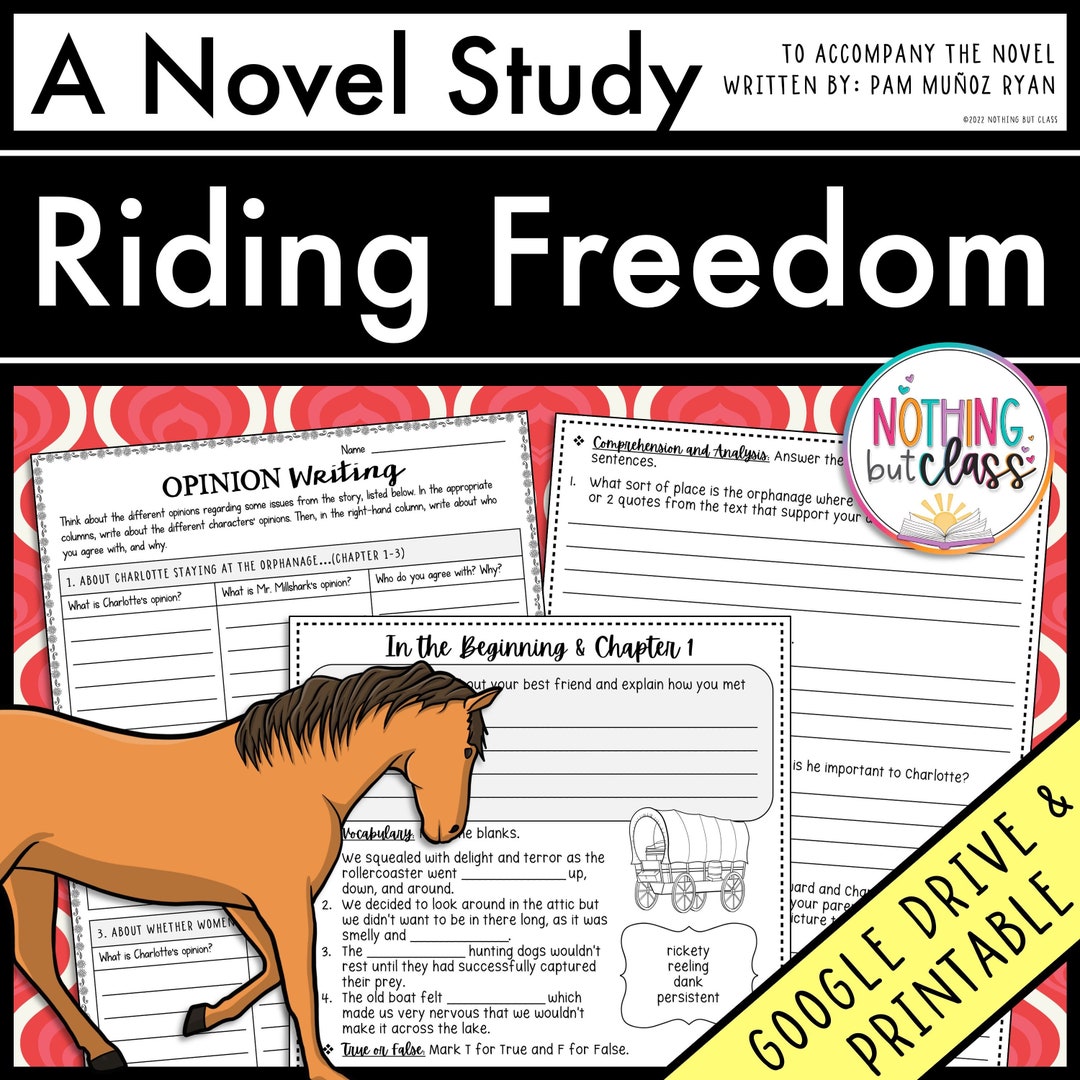 Riding Freedom Novel Study Unit | Literature Guide | Comprehension ...