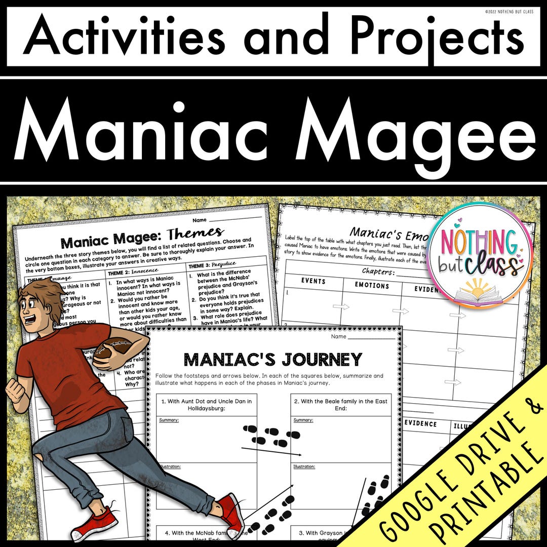 Maniac Magee | Reading Response Activities and Projects | Resources for ...
