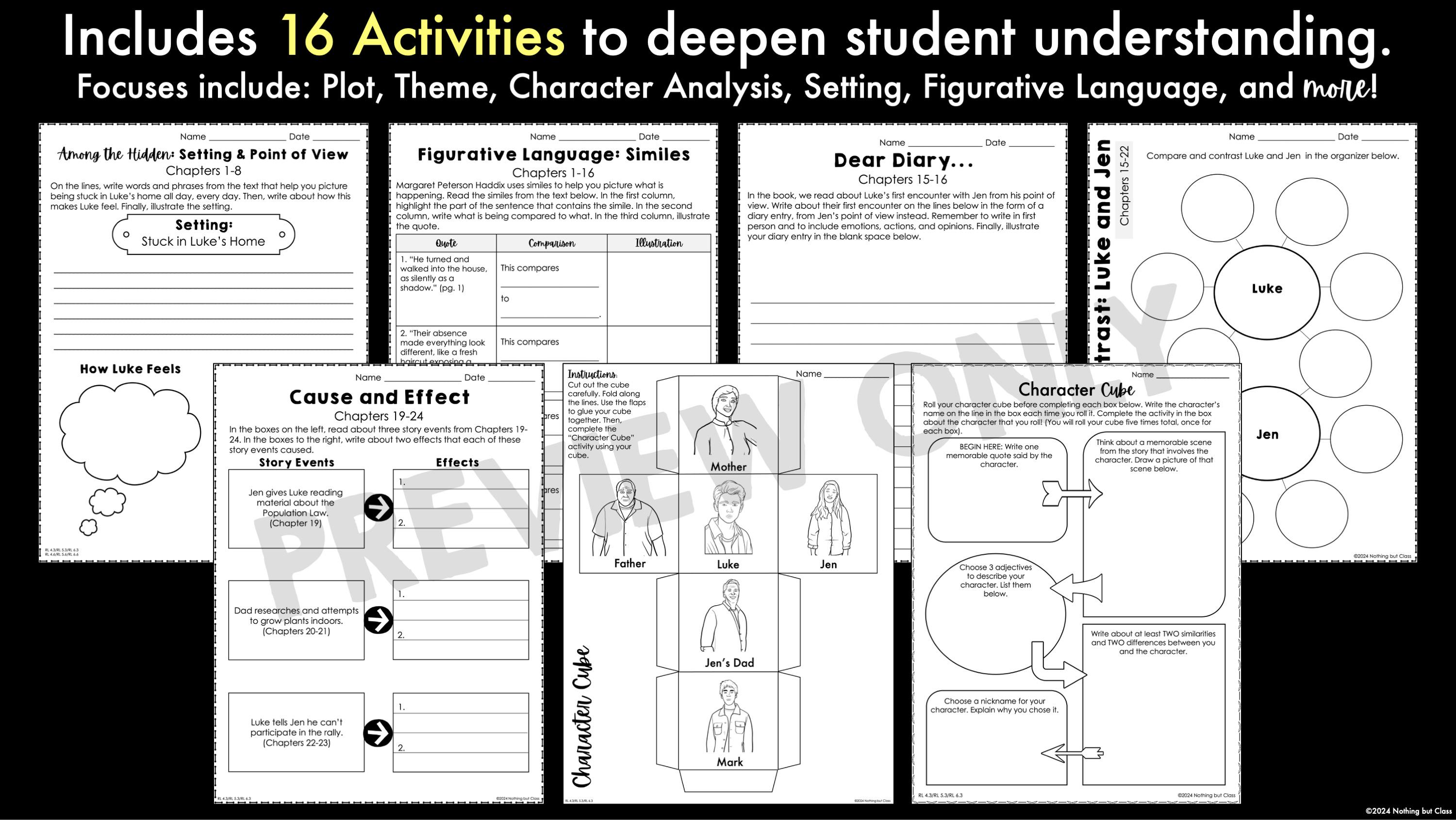 Among the Hidden | Reading Response Activities and Projects | Resources ...