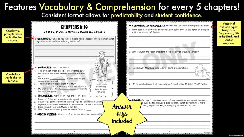Sideways Stories From Wayside School Novel Study Unit | Literature ...
