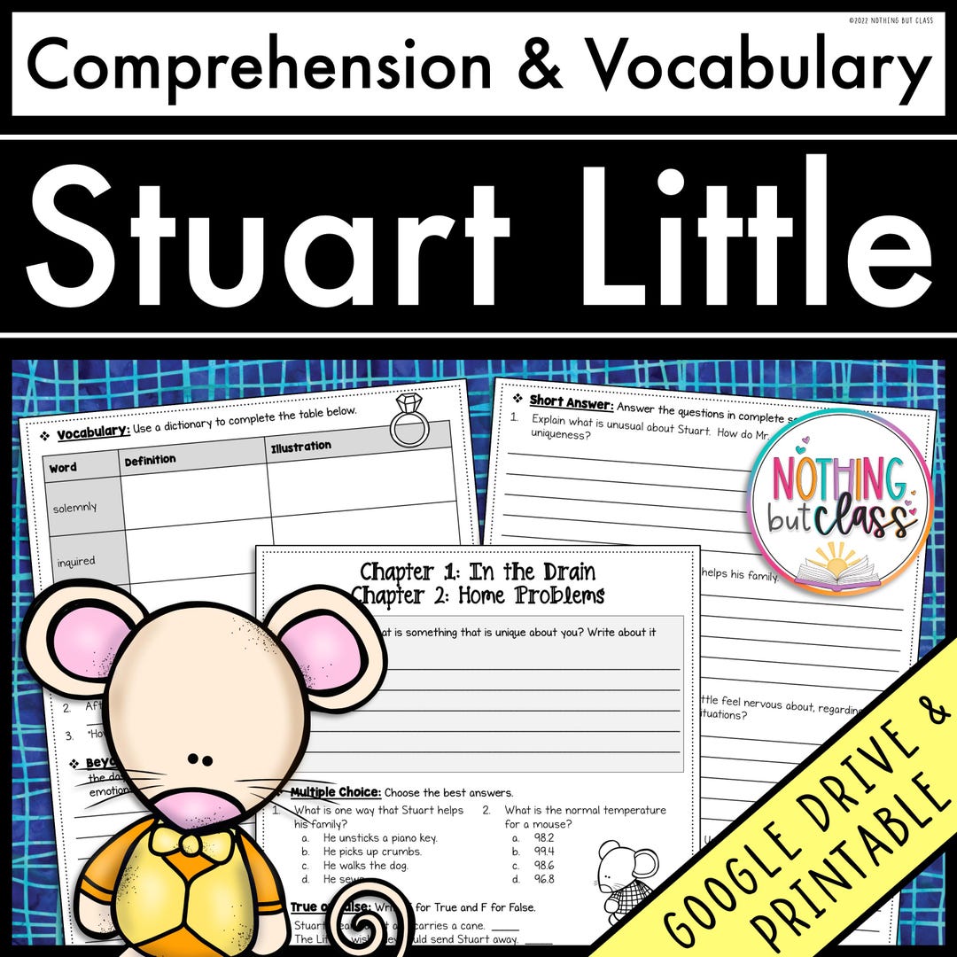 Stuart Little | Comprehension and Vocabulary by Chapter | Guided ...
