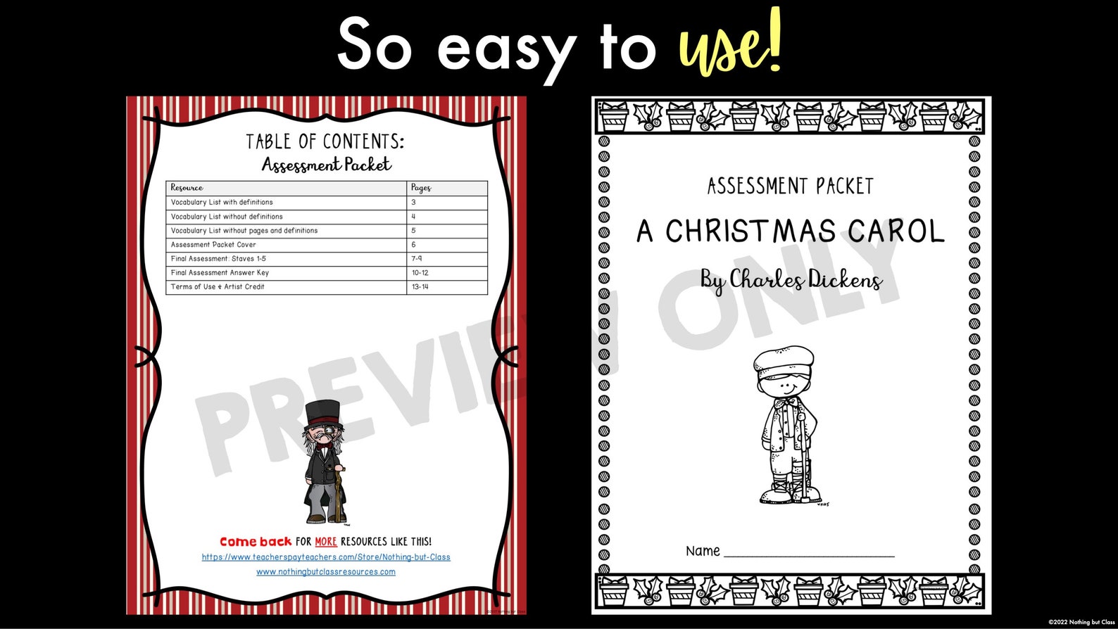 A Christmas Carol Test | Quiz | Assessment - Etsy