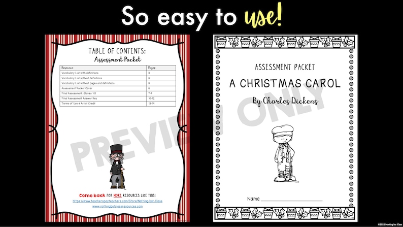 A Christmas Carol Test | Quiz | Assessment - Etsy