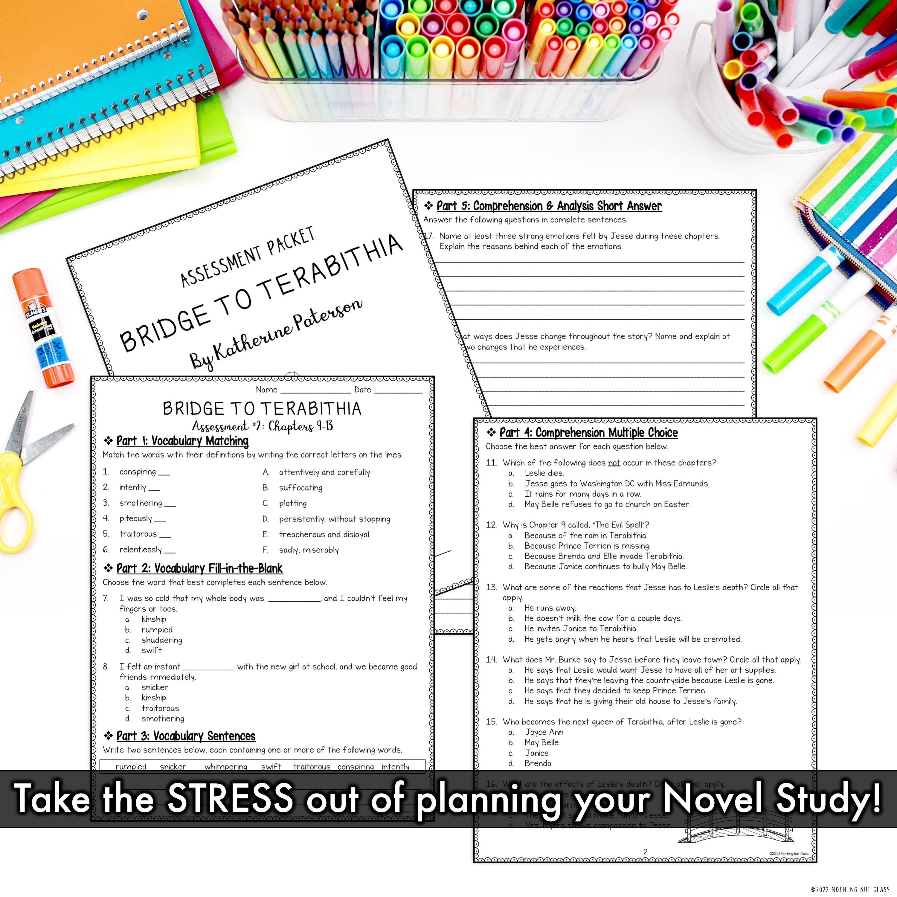 Bridge to Terabithia Tests | Quizzes | Assessments - Printables for ...