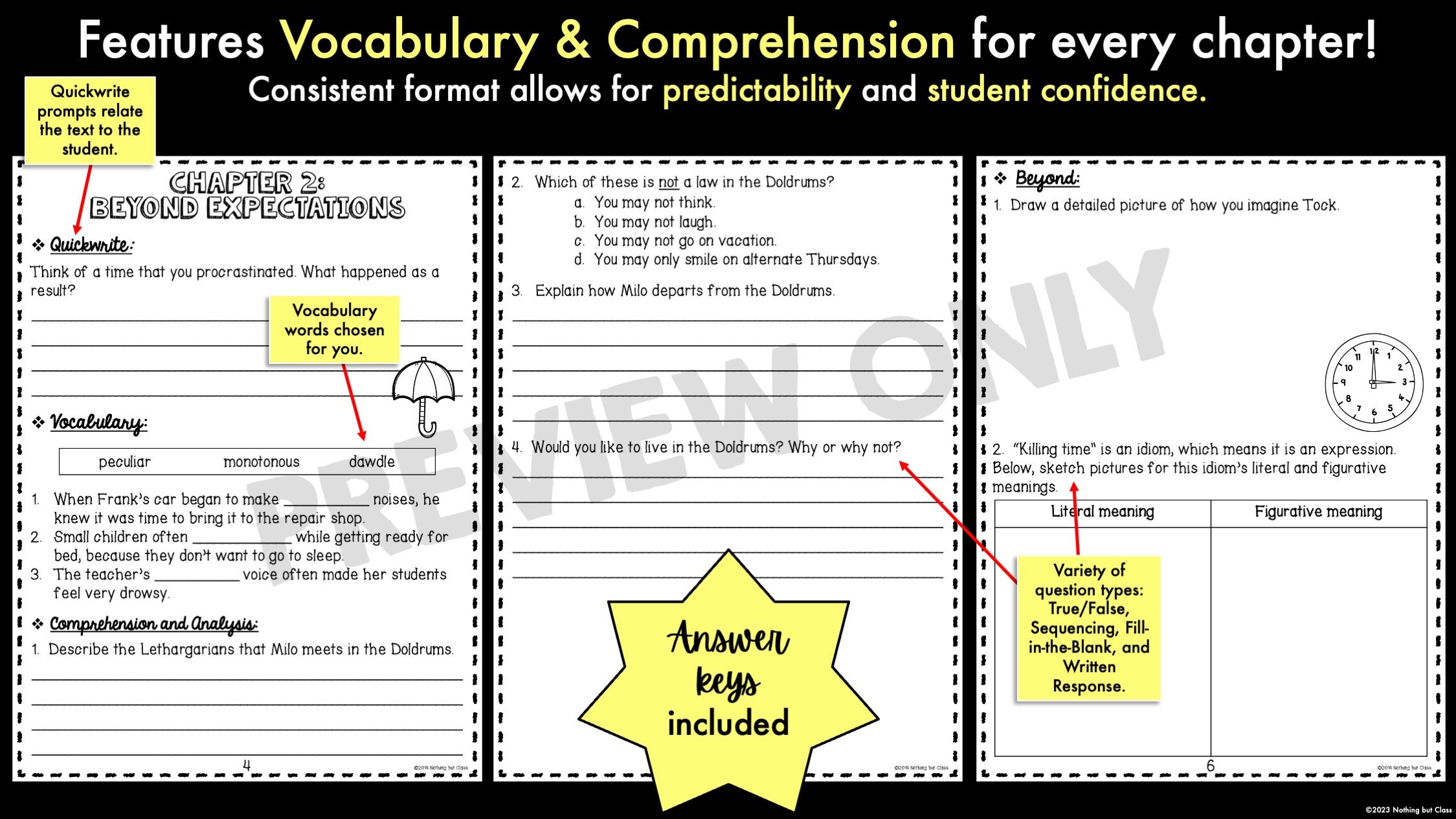 The Phantom Tollbooth Novel Study Unit | Literature Guide ...