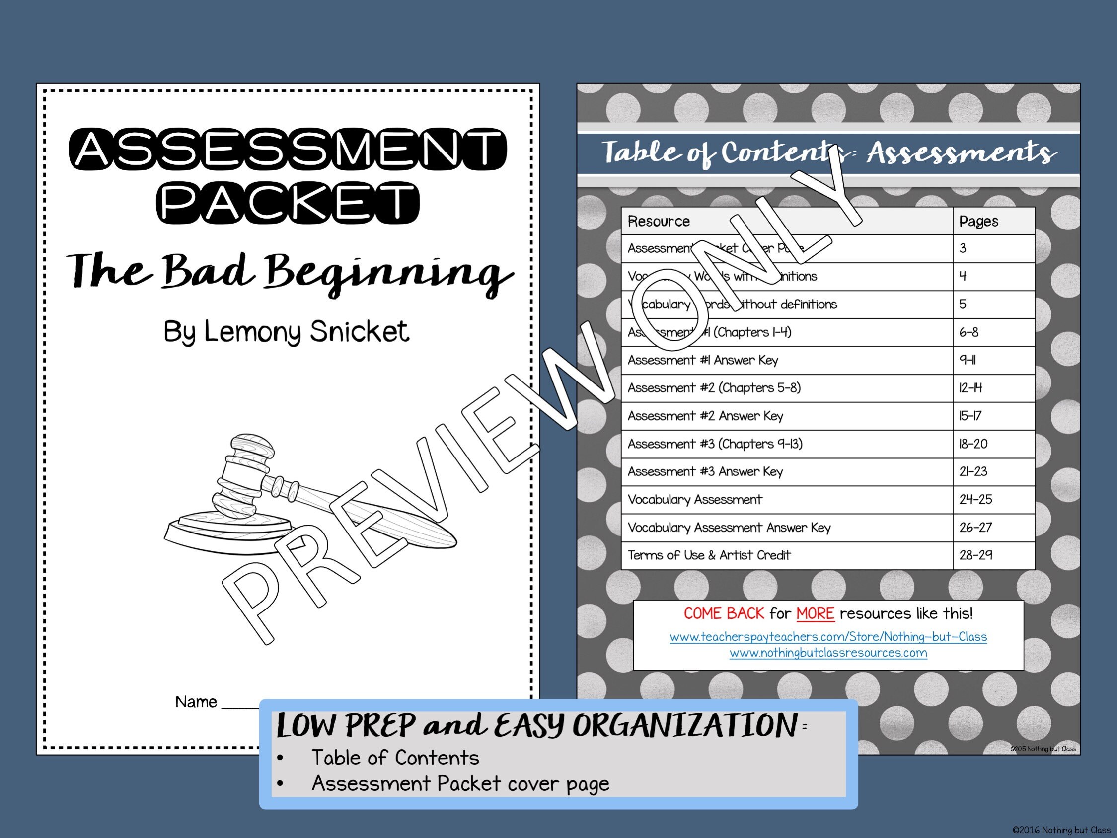 The Bad Beginning Tests Quizzes Assessments for Novel Study and Guided ...