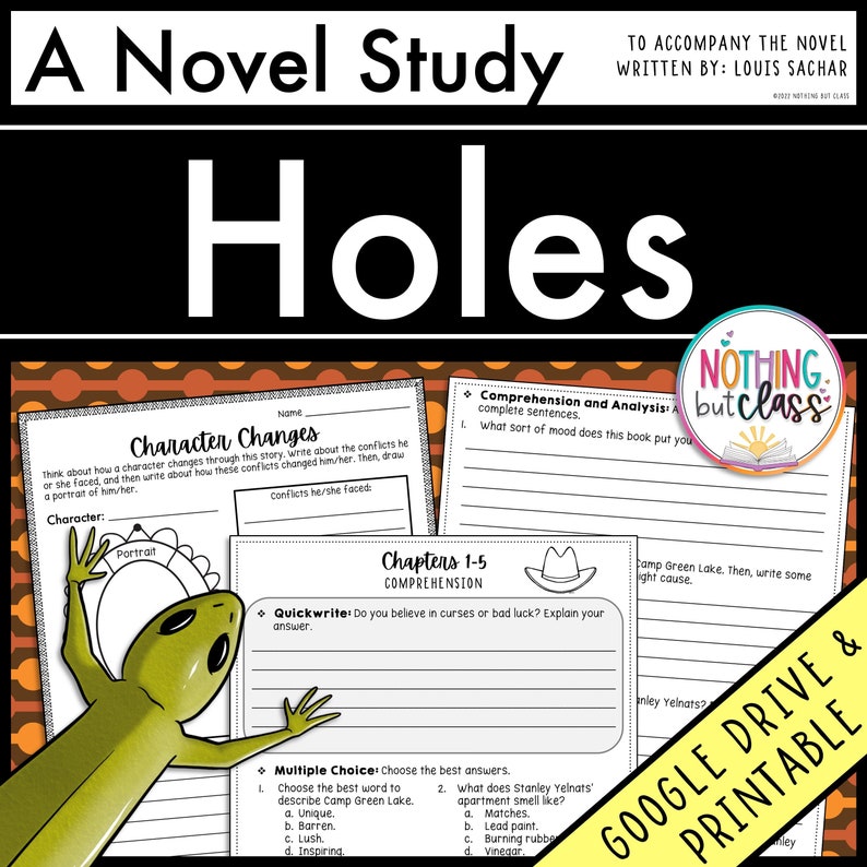 Holes Novel Study Unit | Literature Guide | Comprehension Worksheets ...