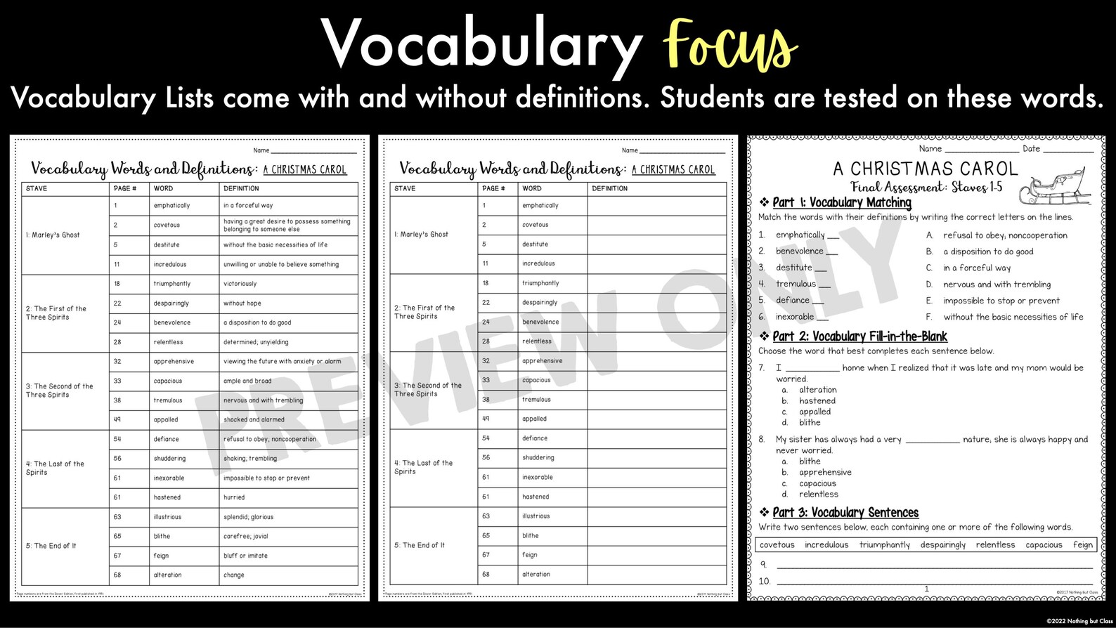 A Christmas Carol Test | Quiz | Assessment - Etsy