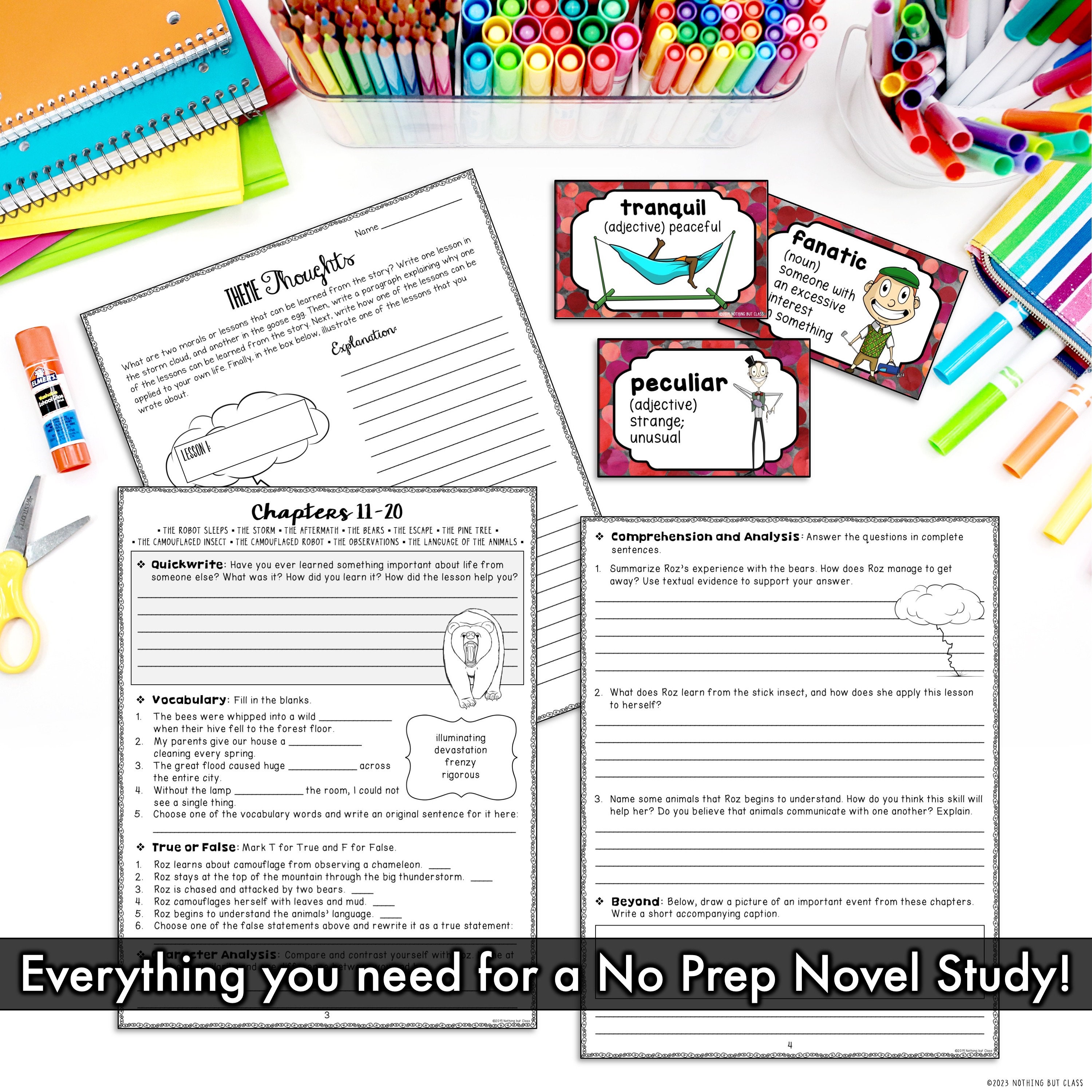 The Wild Robot Novel Study Unit | Literature Guide | Comprehension ...