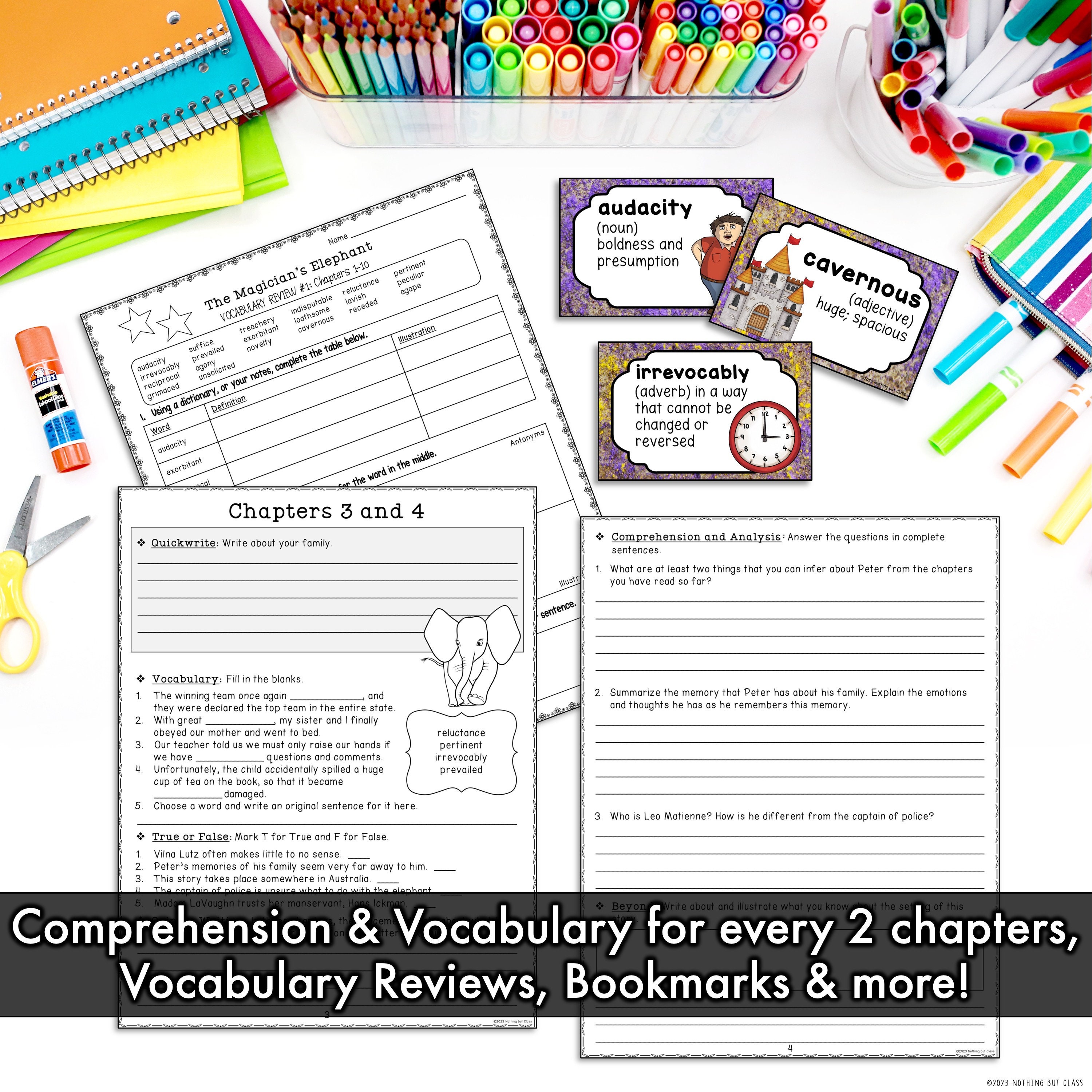 The Magician's Elephant | Comprehension and Vocabulary by Chapter ...