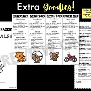 Runaway Ralph Novel Study Unit | Literature Guide | Comprehension ...