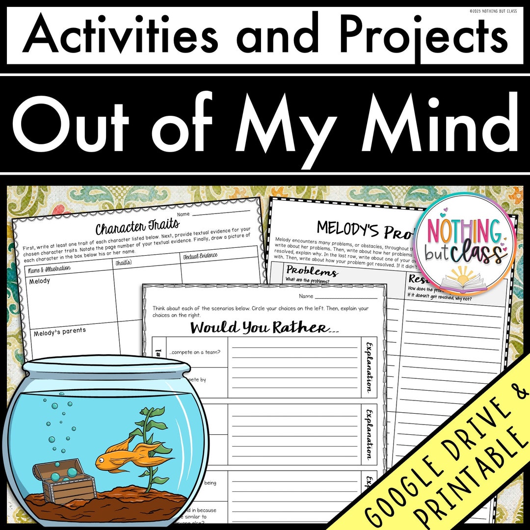 Out of My Mind | Reading Response Activities and Projects | Guided ...