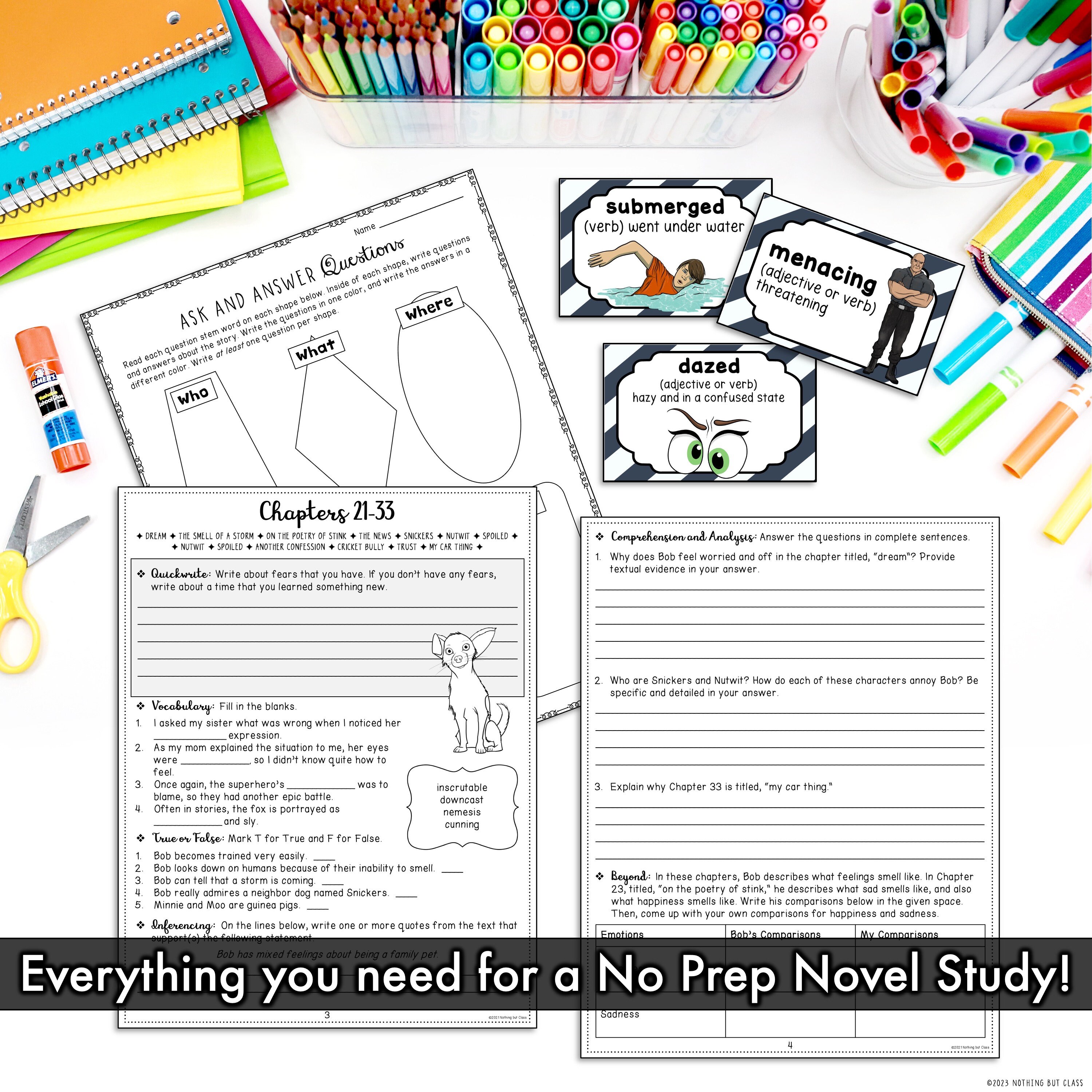 The One and Only Bob Novel Study Unit Literature Guide Comprehension ...