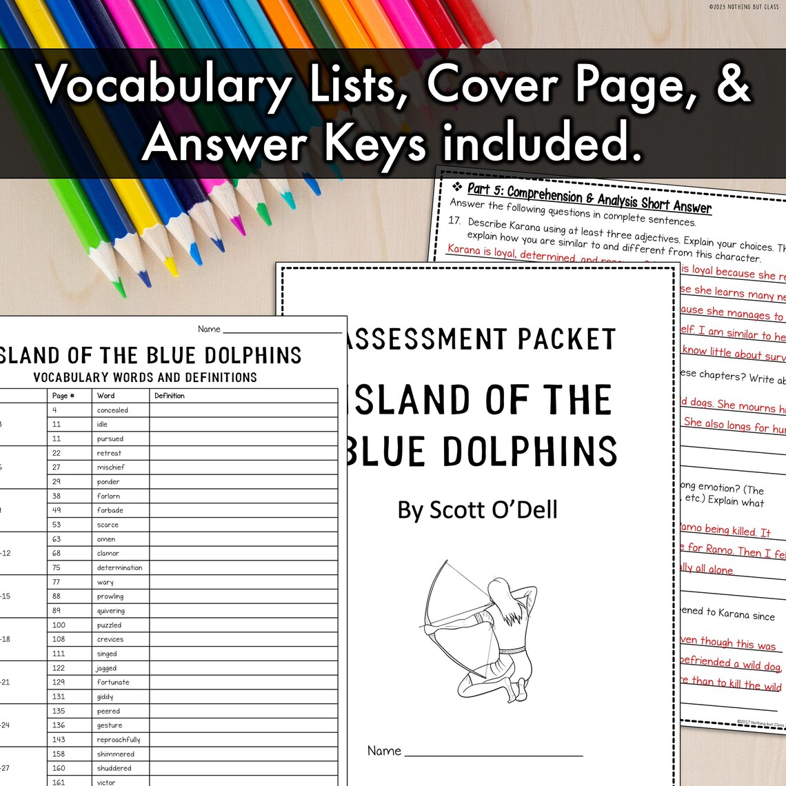 Island of the Blue Dolphins - Tests | Quizzes | Assessments for Novel ...