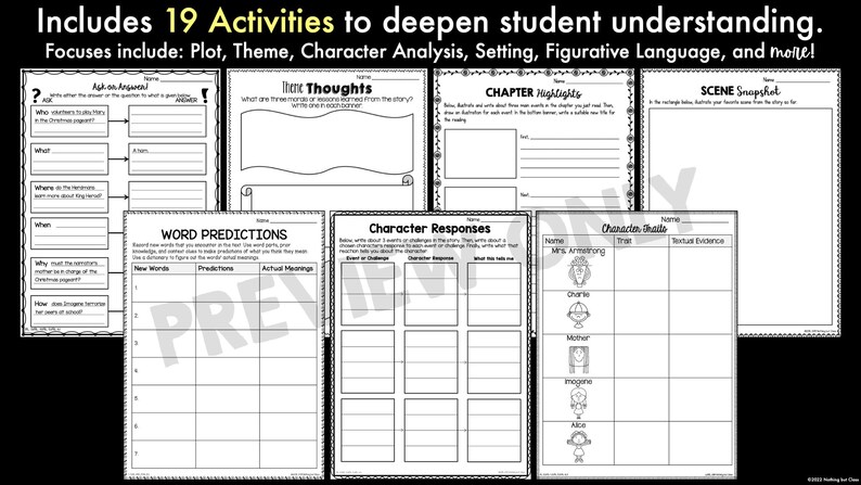 The Best Christmas Pageant Ever | Reading Response Activities and ...