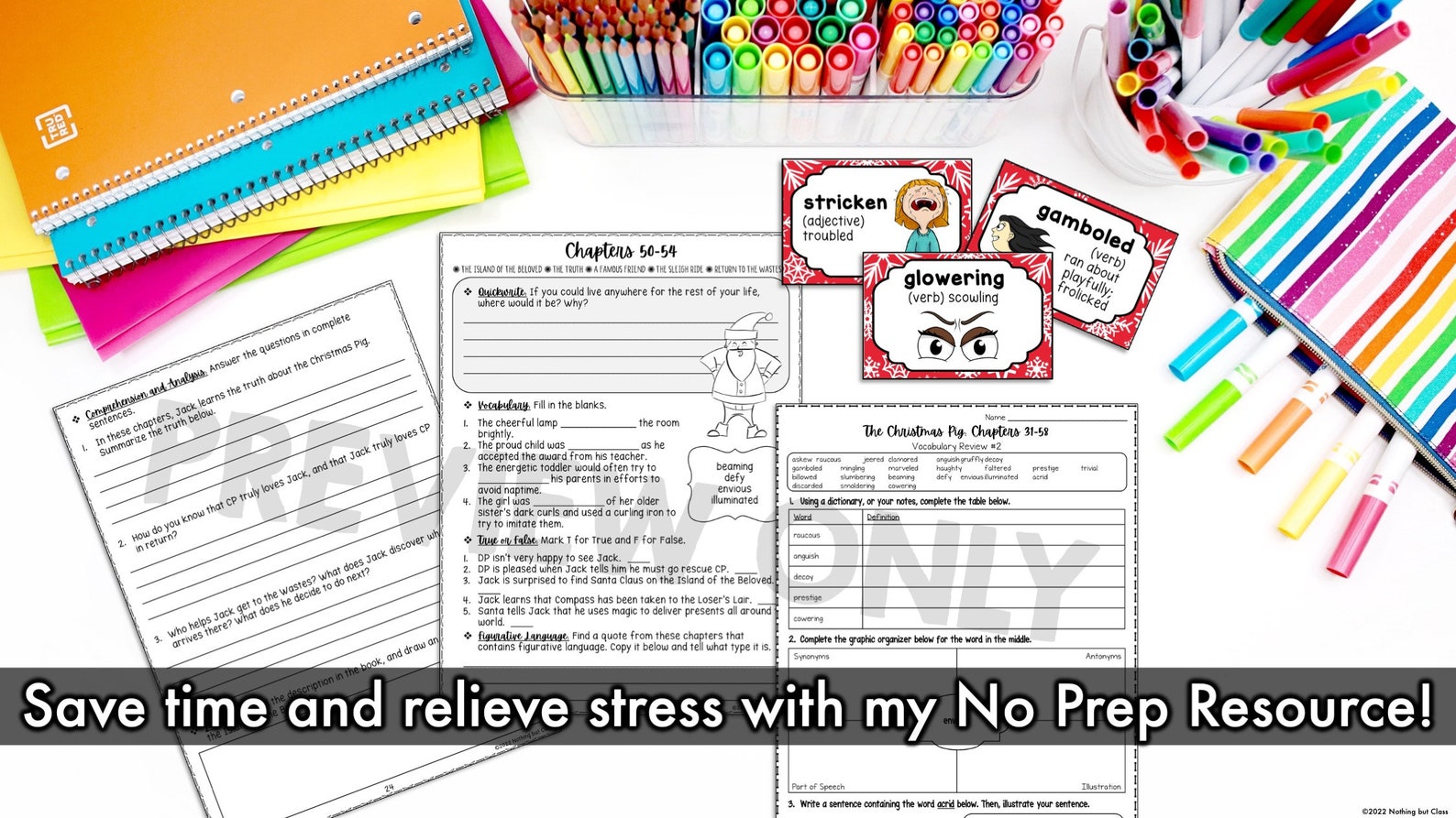 The Christmas Pig | Comprehension and Vocabulary by Chapter | Guided ...