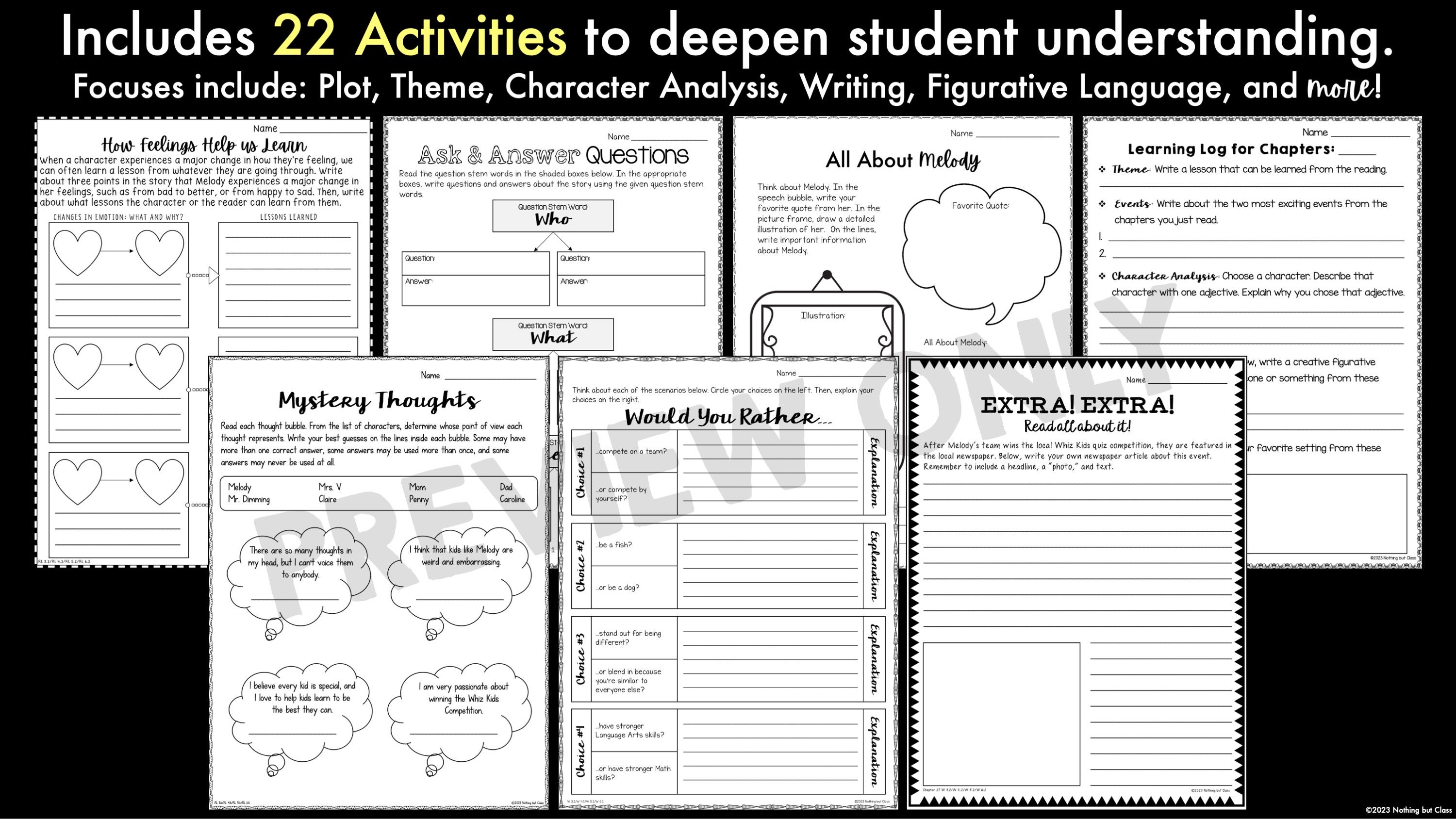 Out of My Mind | Reading Response Activities and Projects | Guided ...