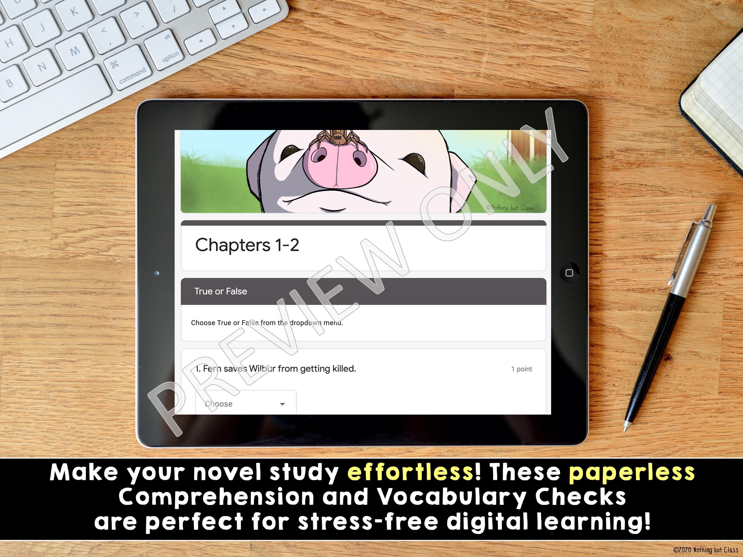 Charlotte's Web Novel Study - Google Forms Edition - Comprehension and ...