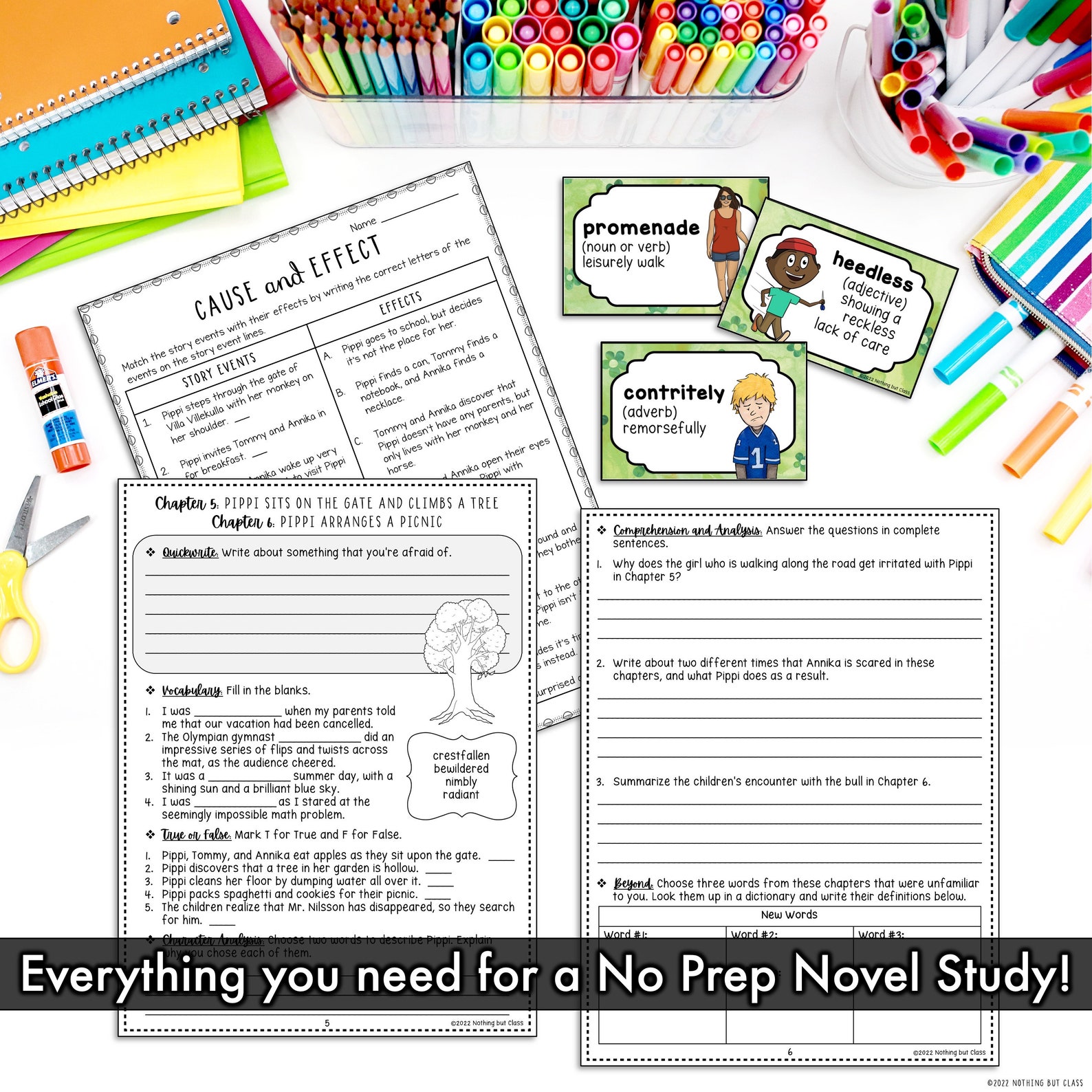 Pippi Longstocking Novel Study Unit | Literature Guide | Comprehension ...